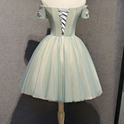 Cute Off The Shoulder Tulle Flower Homecoming Dress on Luulla