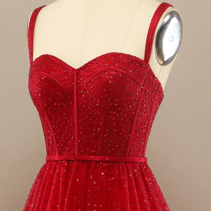 Beautiful Red Sweetheart Prom Dress With Beading on Luulla