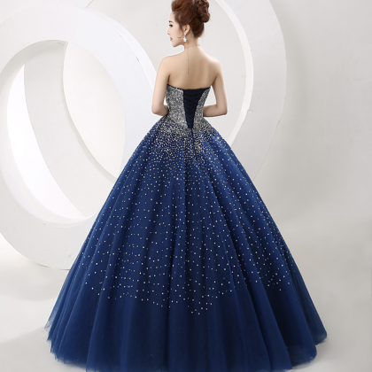Blue Tulle Long Starry Night Prom Dress, Amazing Evening Dress on Luulla