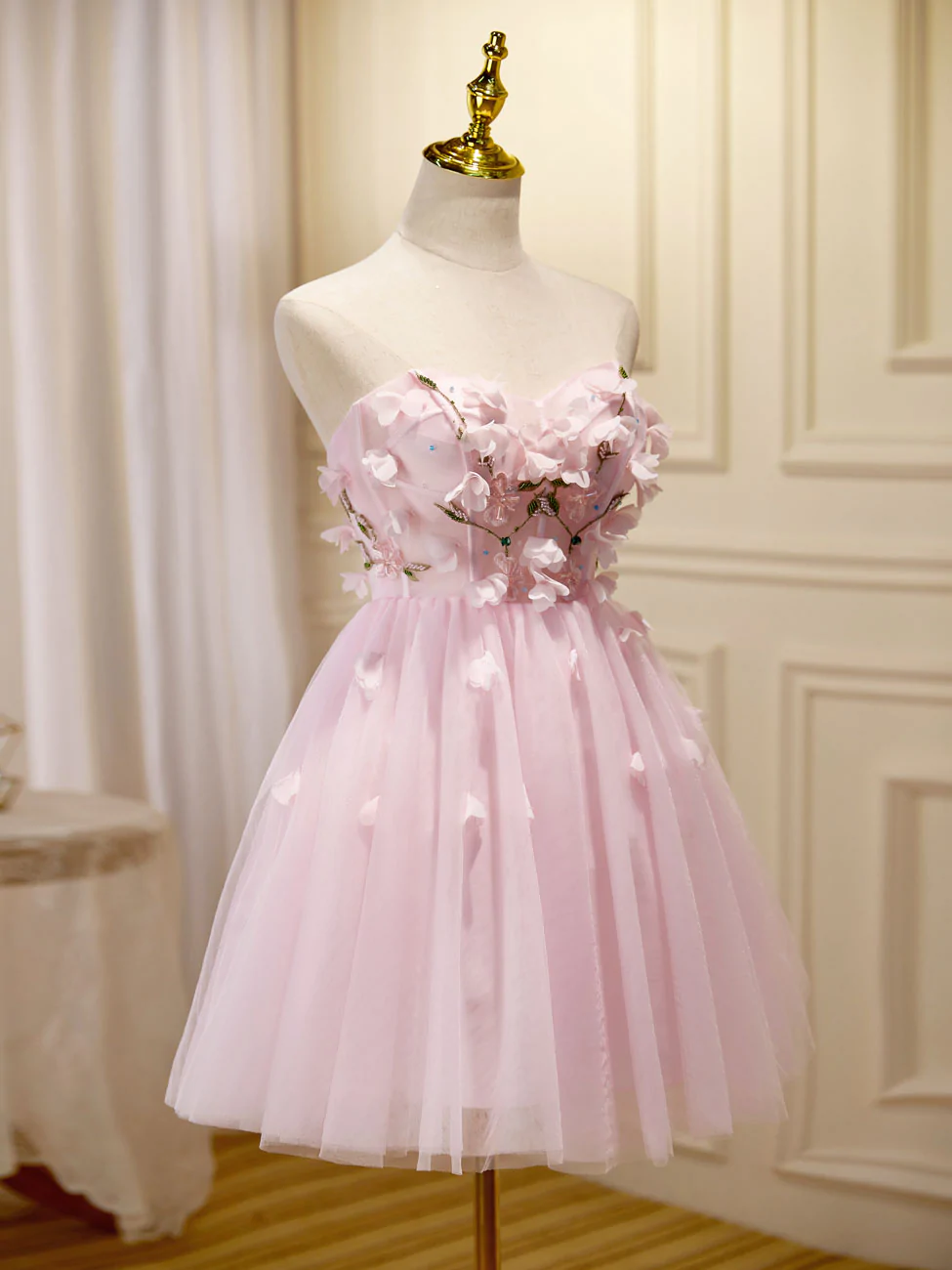 Mini/Short Pink Prom Dress, Cute Pink Homecoming Dresses With Beading ...