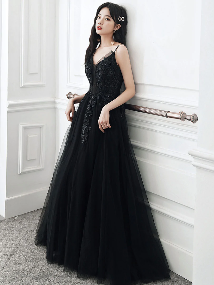 Black Long Prom Dresses, Aline Black Formal Graduation Dresses on Luulla