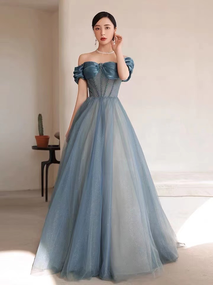 Off Shoulder Evening Dress, Long Prom Dress on Luulla