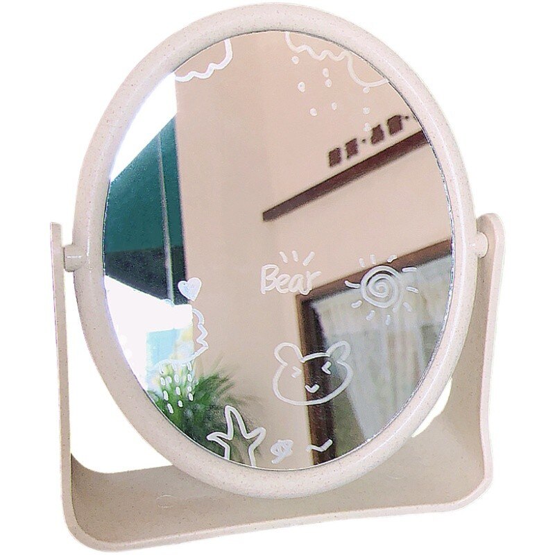 Makeup Mirror Desktop Home Small Vanity Dormitory Double Sided Dressing ...
