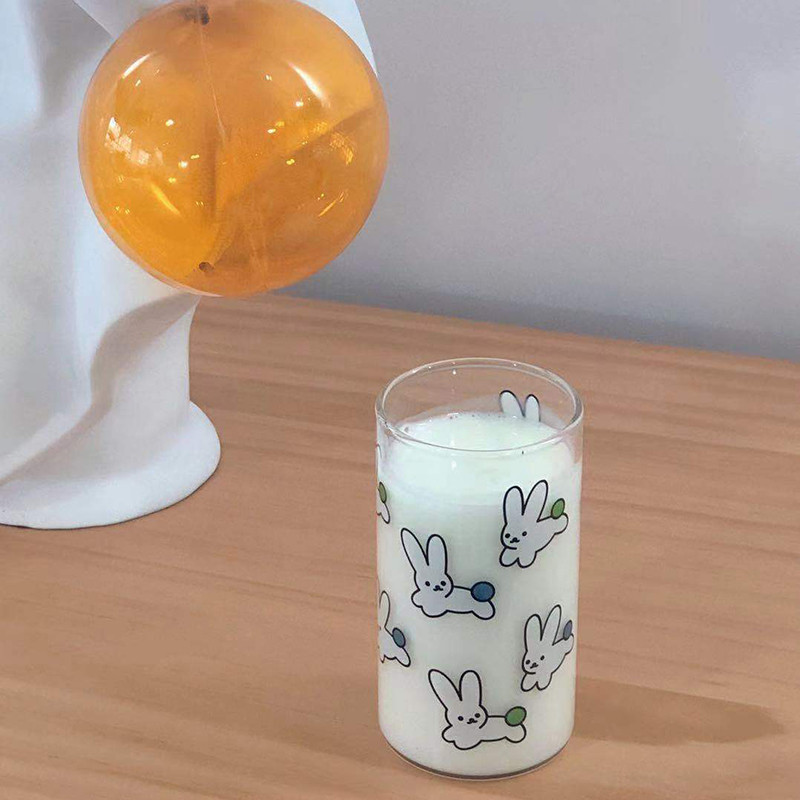 300ml Rabbit Pattern Glass Breakfast Milk Oats Cup on Luulla