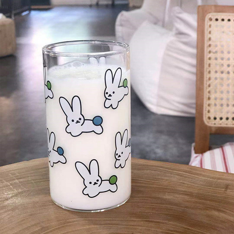 300ml Rabbit Pattern Glass Breakfast Milk Oats Cup on Luulla