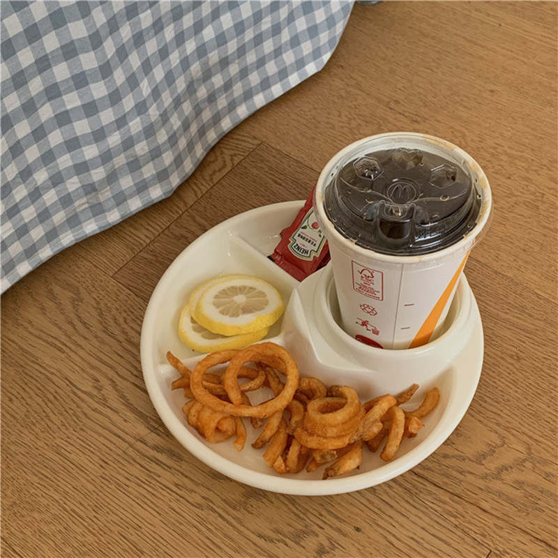 Small Round Plastic Snack Plates Cake Lunch Sushi Fruit Platter Plate ...