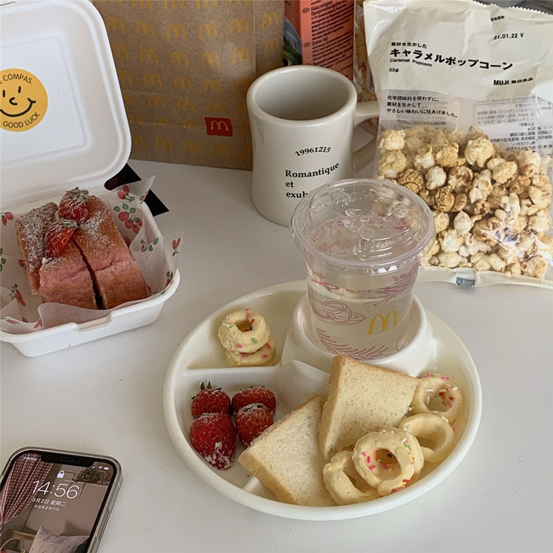 Small Round Plastic Snack Plates Cake Lunch Sushi Fruit Platter Plate ...