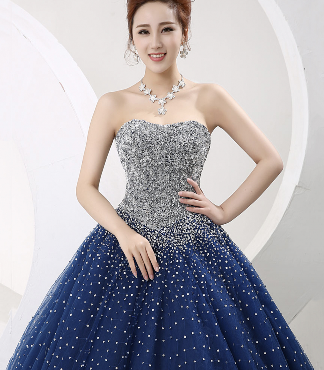 Blue Tulle Long Starry Night Prom Dress, Amazing Evening Dress on Luulla