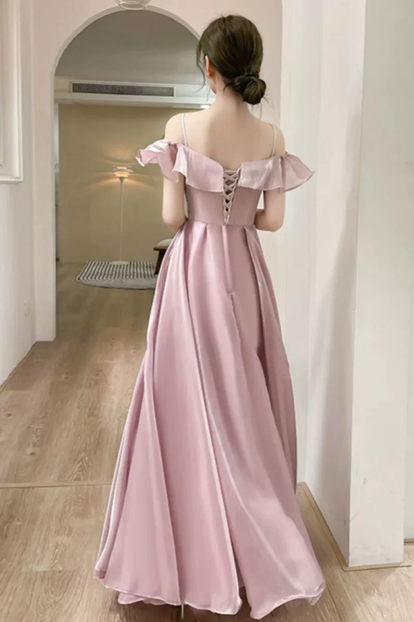 Lovely Soft Pink Floor Length Party Dress, Tulle A Line Evening Prom ...