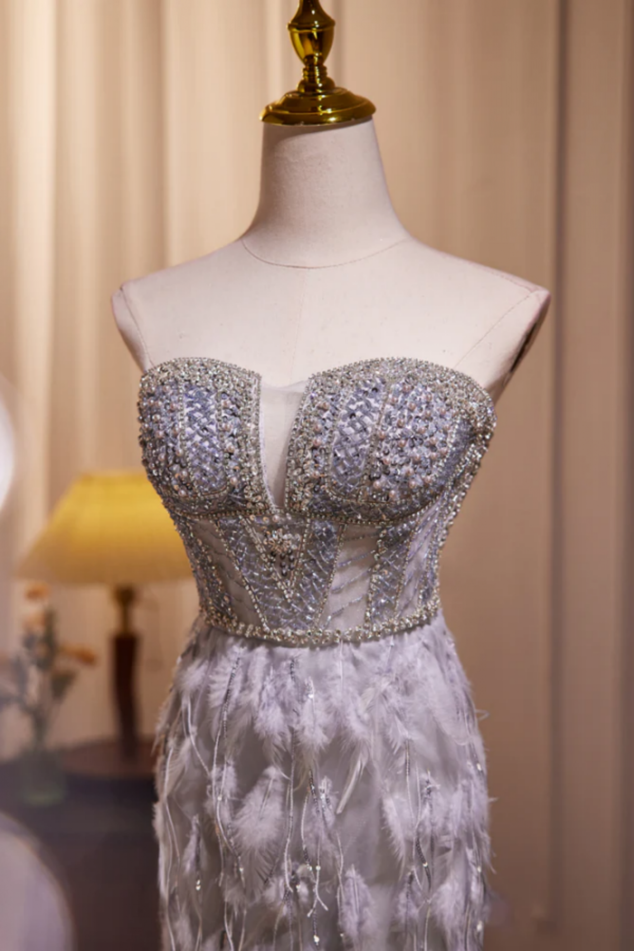 Unique Sweetheart Neck Mermaid Gray Long Prom Dress With Beads Kpp1960 ...