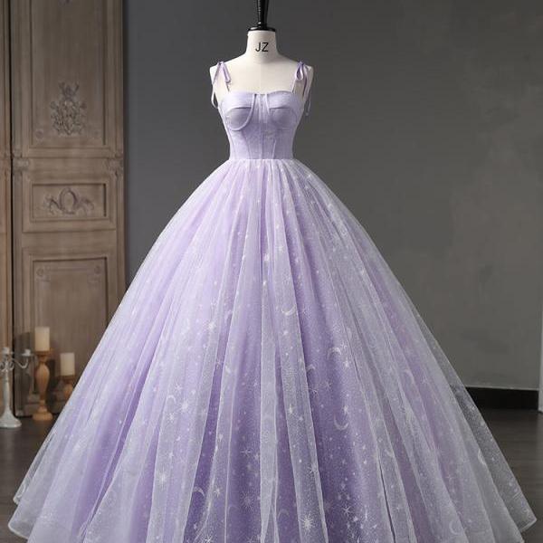 Taro Purple Spaghetti Strap Quinceanera Dresses Ball Gown Prom Dress ...