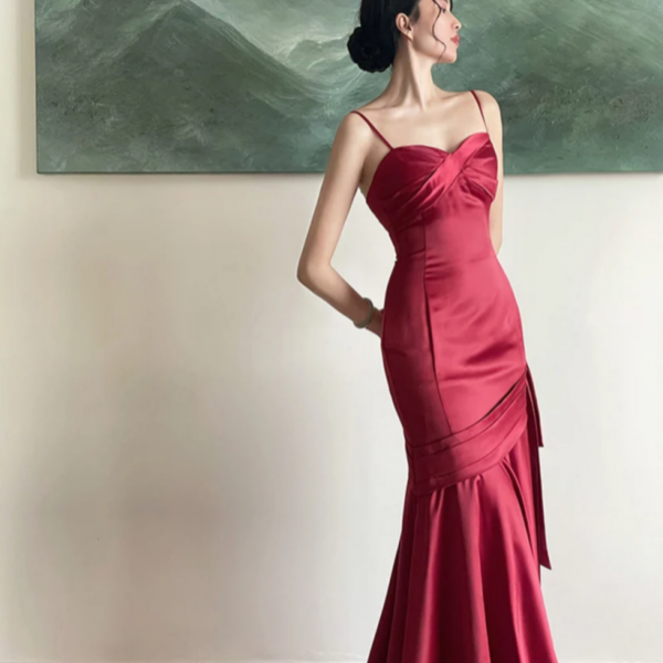 Orange Long Satin Prom Dresses With Bow Oranage Long Satin Formal