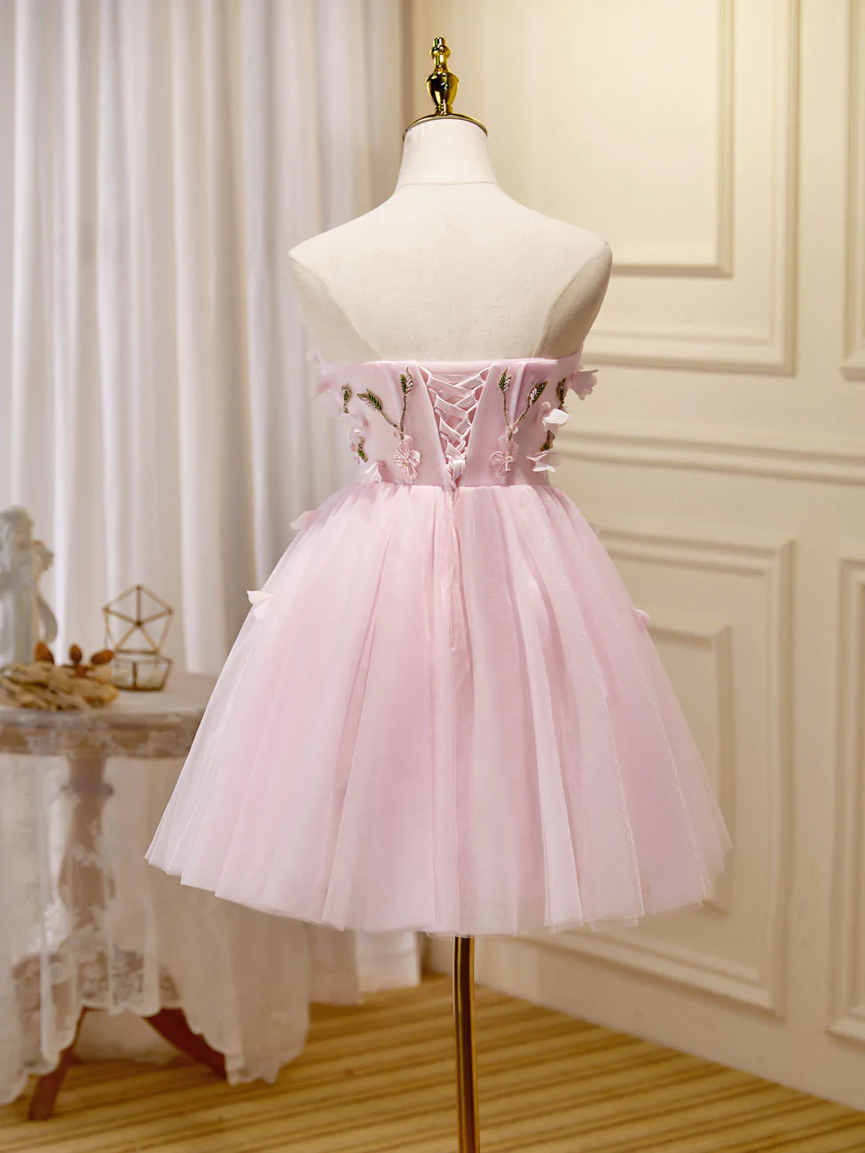 Mini/Short Pink Prom Dress, Cute Pink Homecoming Dresses With Beading ...