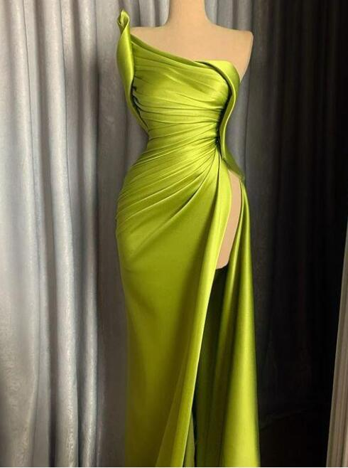 Beautiful Sleeveless Green Prom Dresses With Split on Luulla