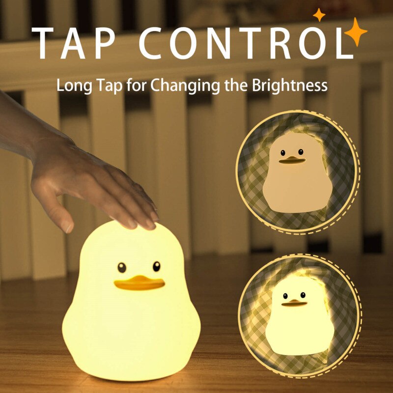 Led Usb Rechargeable Parameters Of Silicone Lucky Duck Night Light on ...