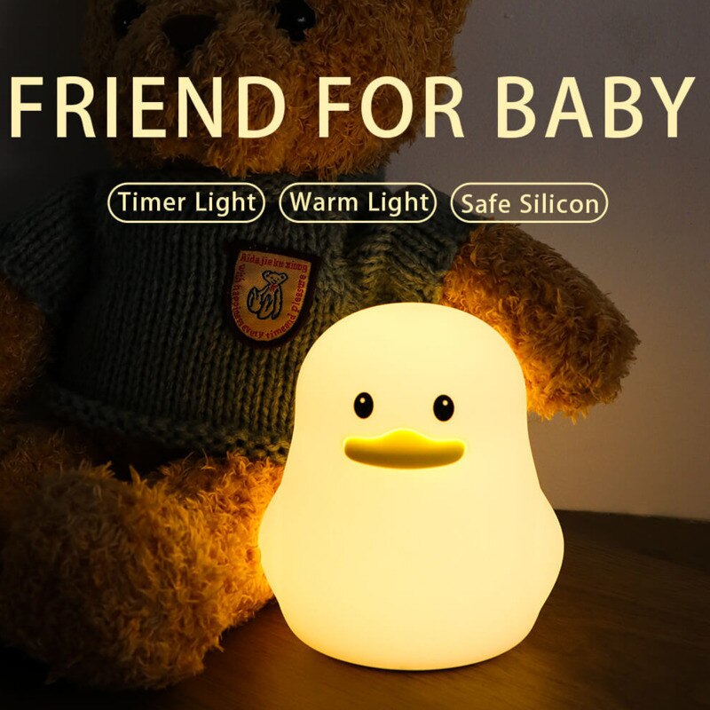 Led Usb Rechargeable Parameters Of Silicone Lucky Duck Night Light on ...