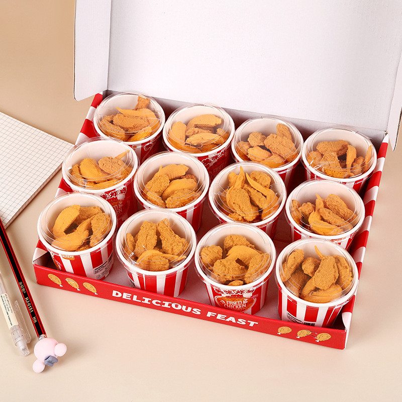 9pcs/box Cartoon Fried Chicken Eraser Cute Chicken Legs Rubber For Kids ...