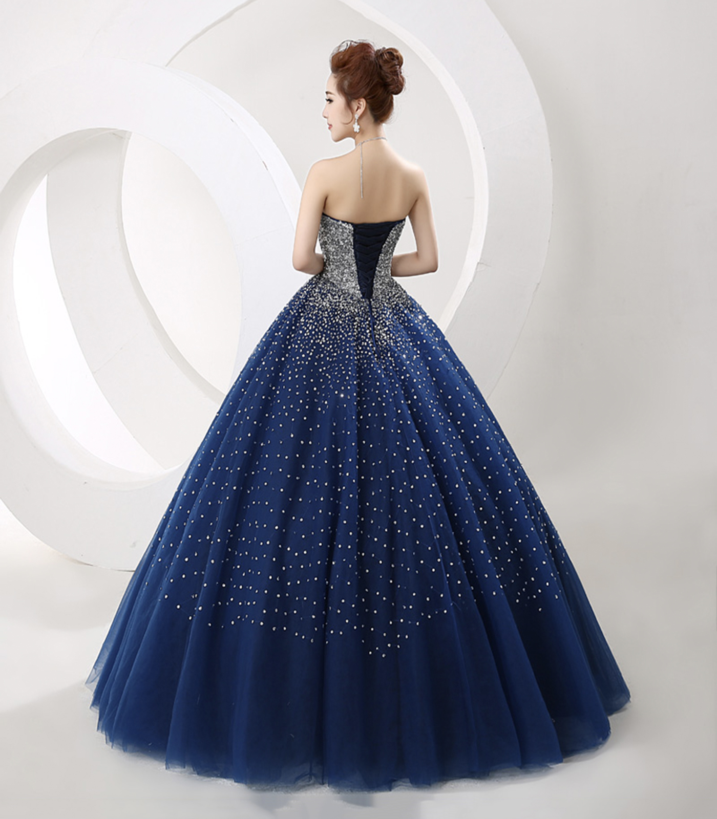 Blue Tulle Long Starry Night Prom Dress, Amazing Evening Dress on Luulla