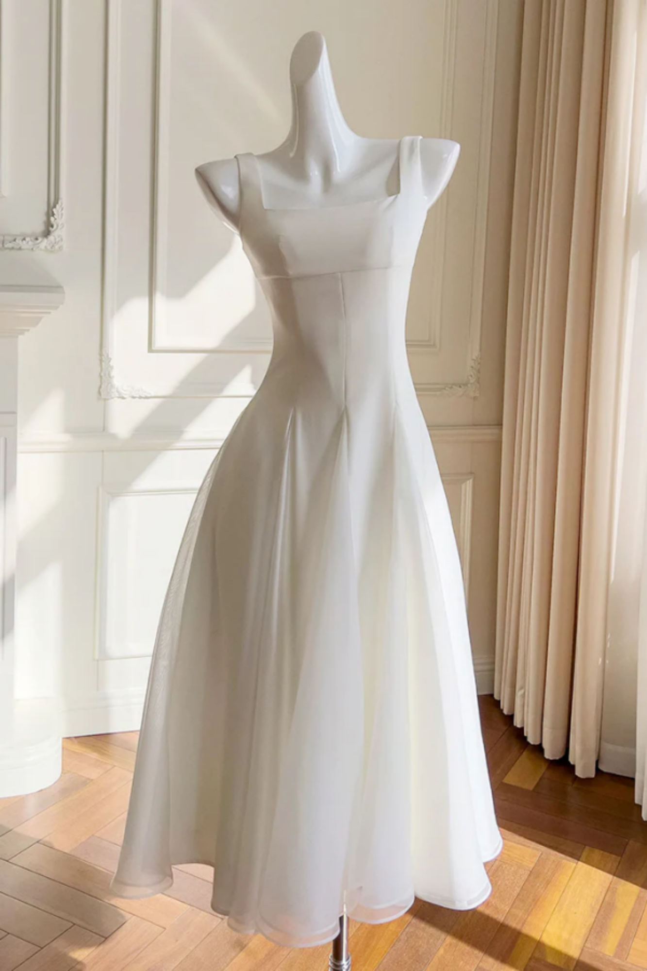 Simple A Line Chiffon Short Ivory Prom Dress, Simple Ivory Bridesmaid ...